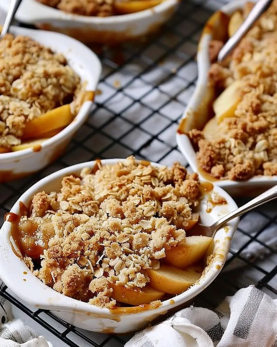 individual apple crisp desserts