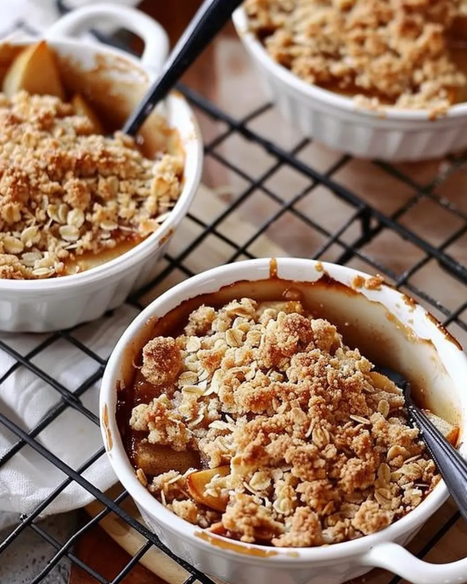 individual apple crisp desserts
