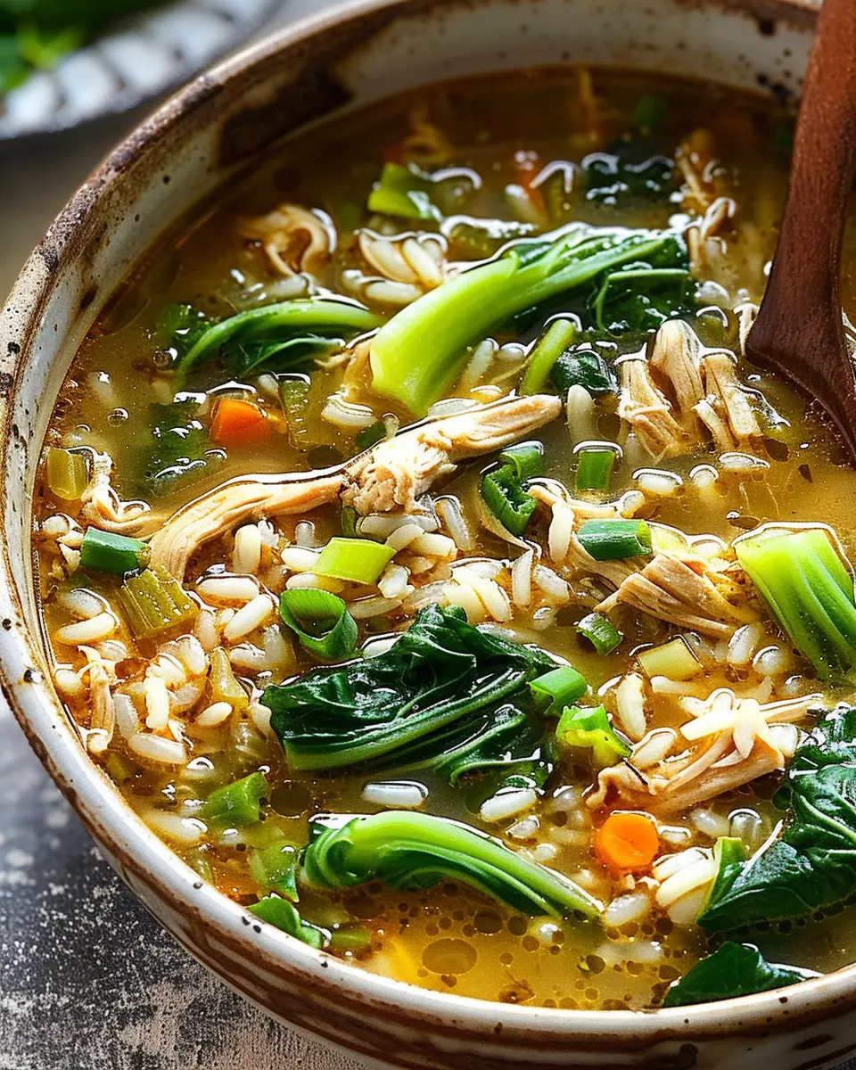 Ginger Chicken and Rice Soup
